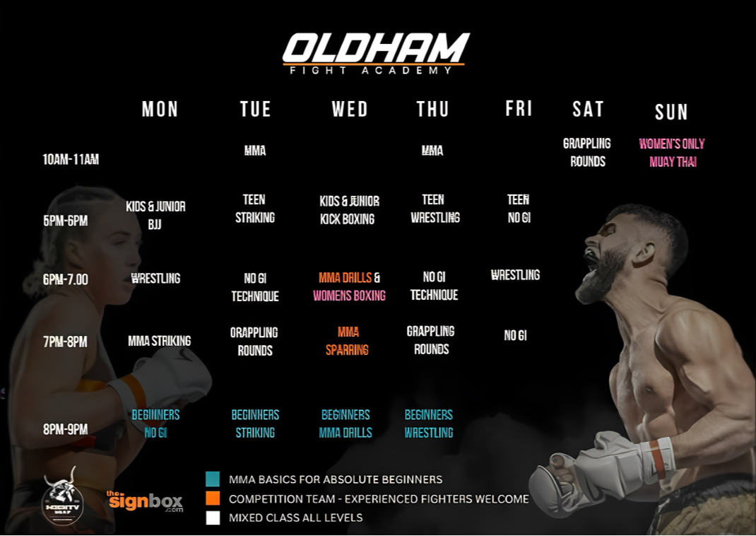 Timetable – Oldham Fight Academy